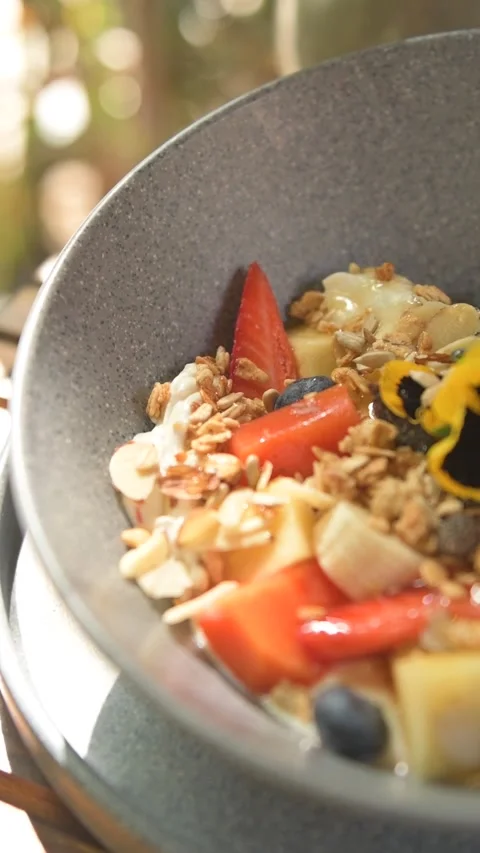 Healthy food with beautiful sunlight, go... | Stock Video | Pond5