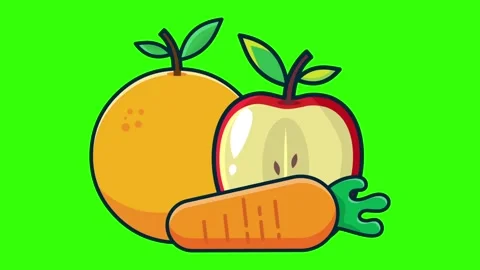 Healthy food concept animation on green ... | Stock Video | Pond5
