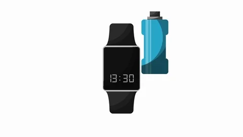 healthy lifestyle with smartwatch animat... | Stock Video | Pond5