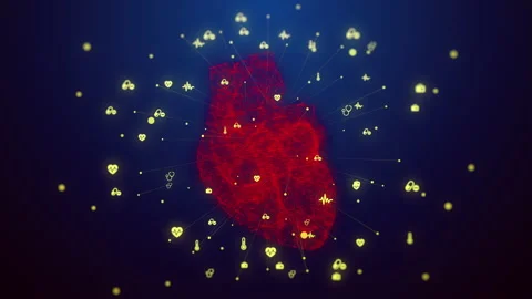 Healthy red Heart in a 3D animation | Stock Video | Pond5