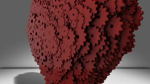 Healthy red heart from mechanical gear c... | Stock Video | Pond5