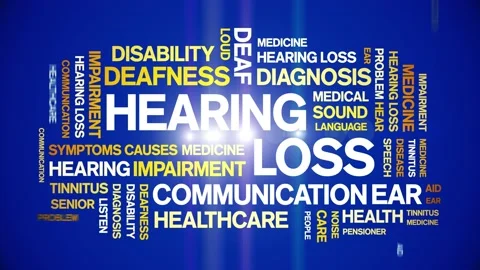 Hearing Loss animated word cloud,animati... | Stock Video | Pond5