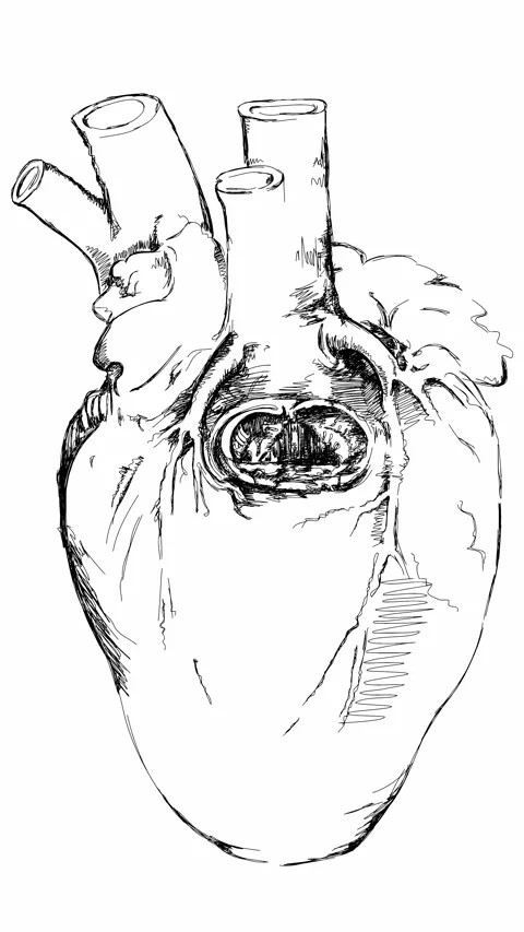 Heart. Based on drawing of Leonardo da V... | Stock Video | Pond5