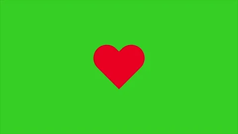 Heart burst icon animation on green scre... | Stock Video | Pond5