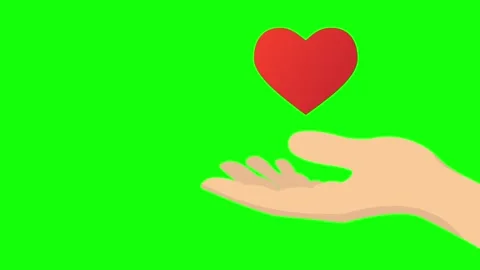 heart in cartoon hand sign giving love s... | Stock Video | Pond5