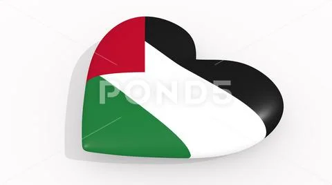 Heart in colors and symbols of Palestine, loop Illustration #102154132