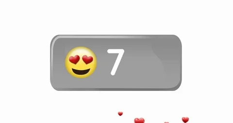 Heart eyes emoji with increasing count 4... | Stock Video | Pond5