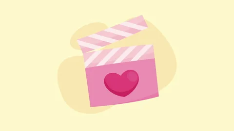 heart love in clapboard animation | Stock Video | Pond5