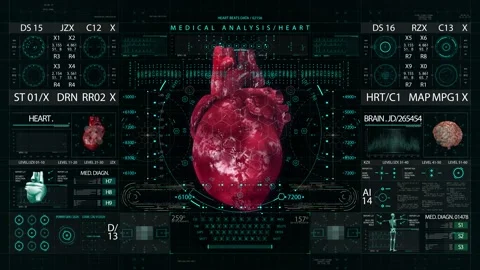 Heart medical HUD interface display | Stock Video | Pond5