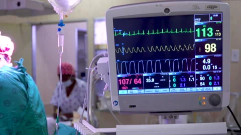 Heart monitor in hospital ER, operating ... | Stock Video | Pond5