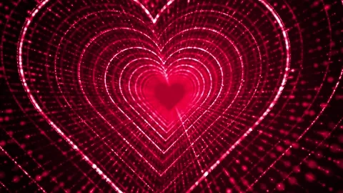 heart particle tunnel background loop | Stock Video | Pond5