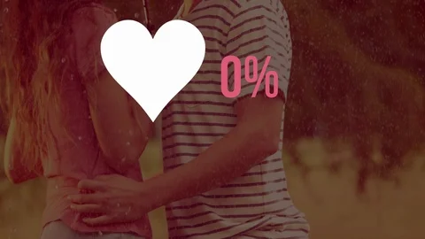 Heart shape and numbers filling up with ... | Stock Video | Pond5