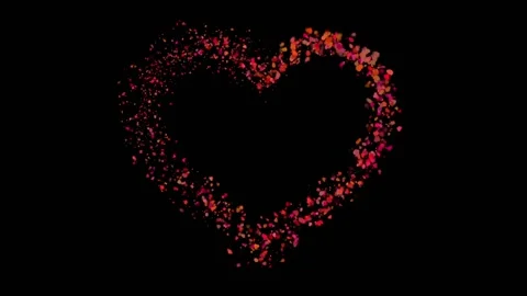 Heart Shape Particles Animation. Alpha L... | Stock Video | Pond5