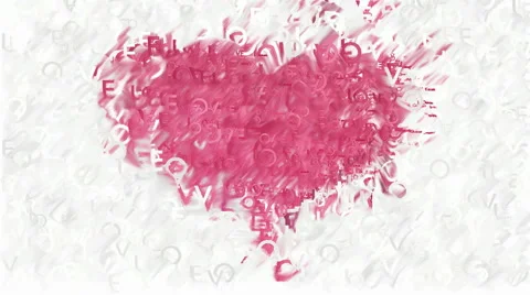 Heart symbol made by animated words Love | Stock Video | Pond5