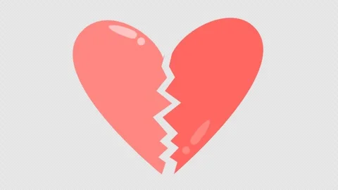 Heartbreak cartoon animation. Broken hea... | Stock Video | Pond5