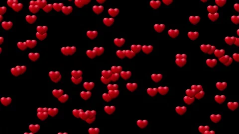 Hearts Animation Effects overlay on blac... | Stock Video | Pond5