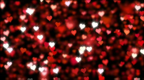 Hearts falling, glitter, animation, back... | Stock Video | Pond5