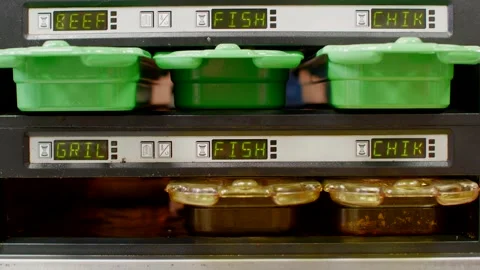 Heat containers with different labels ha... | Stock Video | Pond5