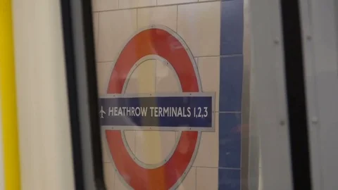 Heathrow Airport subway station in Londo... | Stock Video | Pond5