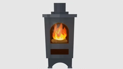 Heating stove. Animation of a wood-burni... | Stock Video | Pond5