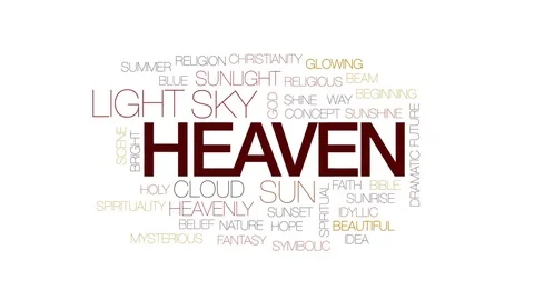 Heaven animated word cloud, text design ... | Stock Video | Pond5