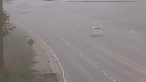 Heavy fog in winter with zero visibility | Stock Video | Pond5