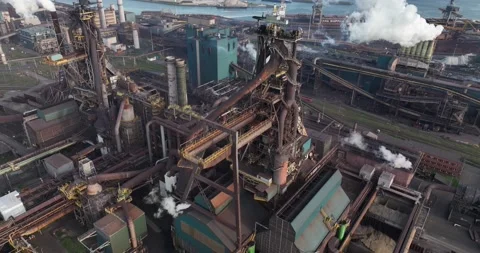 Heavy industrial factory plant facility.... | Stock Video | Pond5