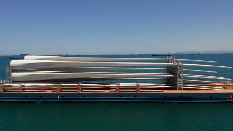 Heavy load carrier ship loaded with Elec... | Stock Video | Pond5