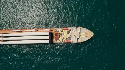 Heavy load carrier ship loaded with Elec... | Stock Video | Pond5