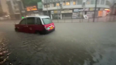 Heavy Rain Causes Widespread Flash Flood... | Stock Video | Pond5