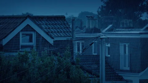 Rain Suburbs Stock Footage ~ Royalty Free Stock Videos | Pond5