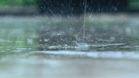 Heavy Rain Drops In Slow Motion. Raining... | Stock Video | Pond5