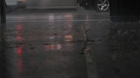 Heavy rain hitting streets of New York C... | Stock Video | Pond5