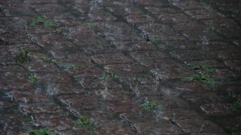Rain On Cobblestones Stock Footage ~ Royalty Free Stock Videos | Pond5