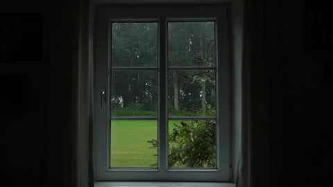 Heavy Rain Outside the Window From The I... | Stock Video | Pond5