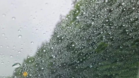 Heavy raining front car glass view from ... | Stock Video | Pond5