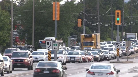 Heavy rush hour gridlock traffic jam wit... | Stock Video | Pond5