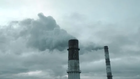 Heavy smoke coming from industrial smoke... | Stock Video | Pond5