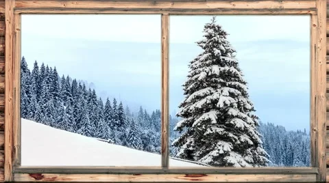 Heavy snow falling in wooded area seen t... | Stock Video | Pond5