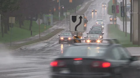 Heavy spring rain in morning thunder sho... | Stock Video | Pond5