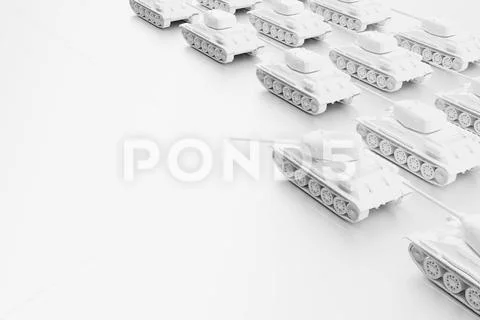 Heavy tanks 3D model, white tanks on white background: Royalty Free ...