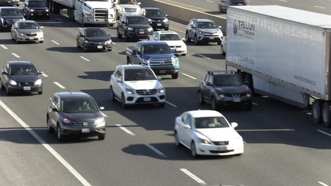 Heavy traffic jam and gridlock on the hi... | Stock Video | Pond5