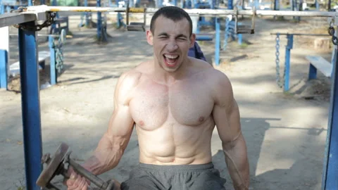 Heavy workout with a load. | Stock Video | Pond5