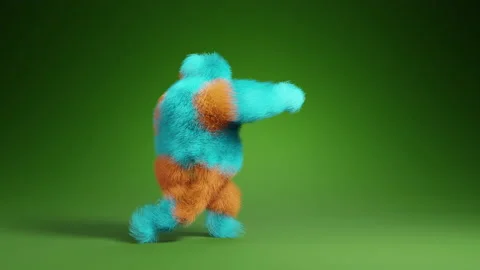 Heavyweight furry monster boxing and pun... | Stock Video | Pond5