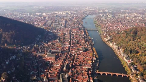 Heidelberg: Aerial view of historic city... | Stock Video | Pond5