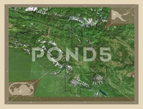 Hela, Papua New Guinea. High resolution satellite map Illustration ...