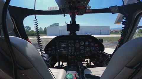 helicopter cabin from the inside, instru... | Stock Video | Pond5