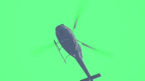 Helicopter flying on green screen low an... | Stock Video | Pond5