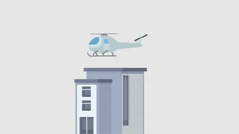 Helicopter landing. Animation of a helic... | Stock Video | Pond5