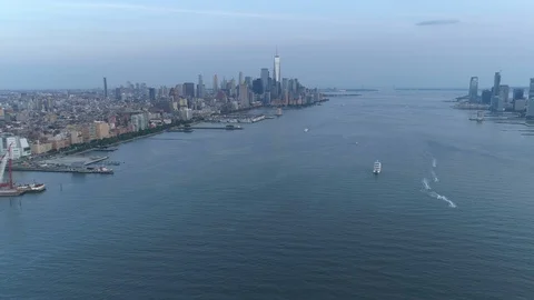 Helicopter Over Hudson River With One Wo... | Stock Video | Pond5